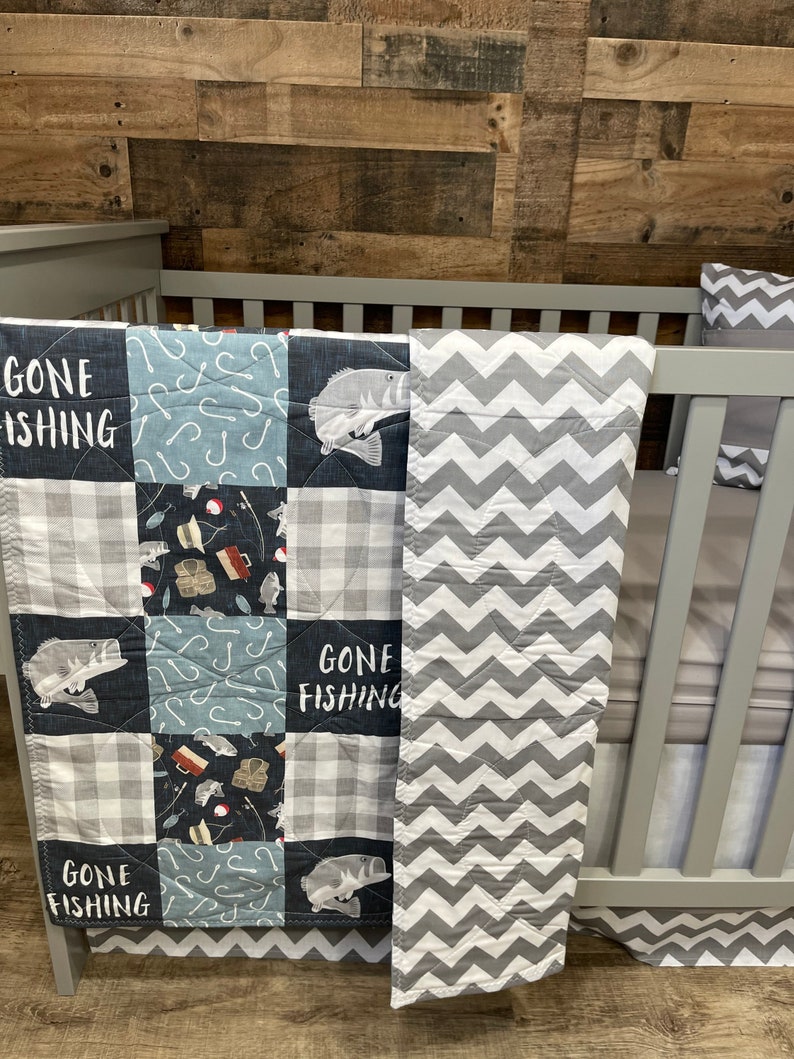 Baby Nursery Set Baby/toddler Blanket Fishing Fish - Etsy