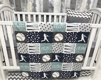 Baseball Crib Bedding - Etsy
