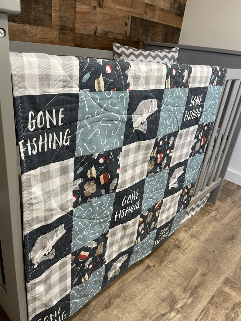 Baby Nursery Set Baby/toddler Blanket Fishing Fish - Etsy