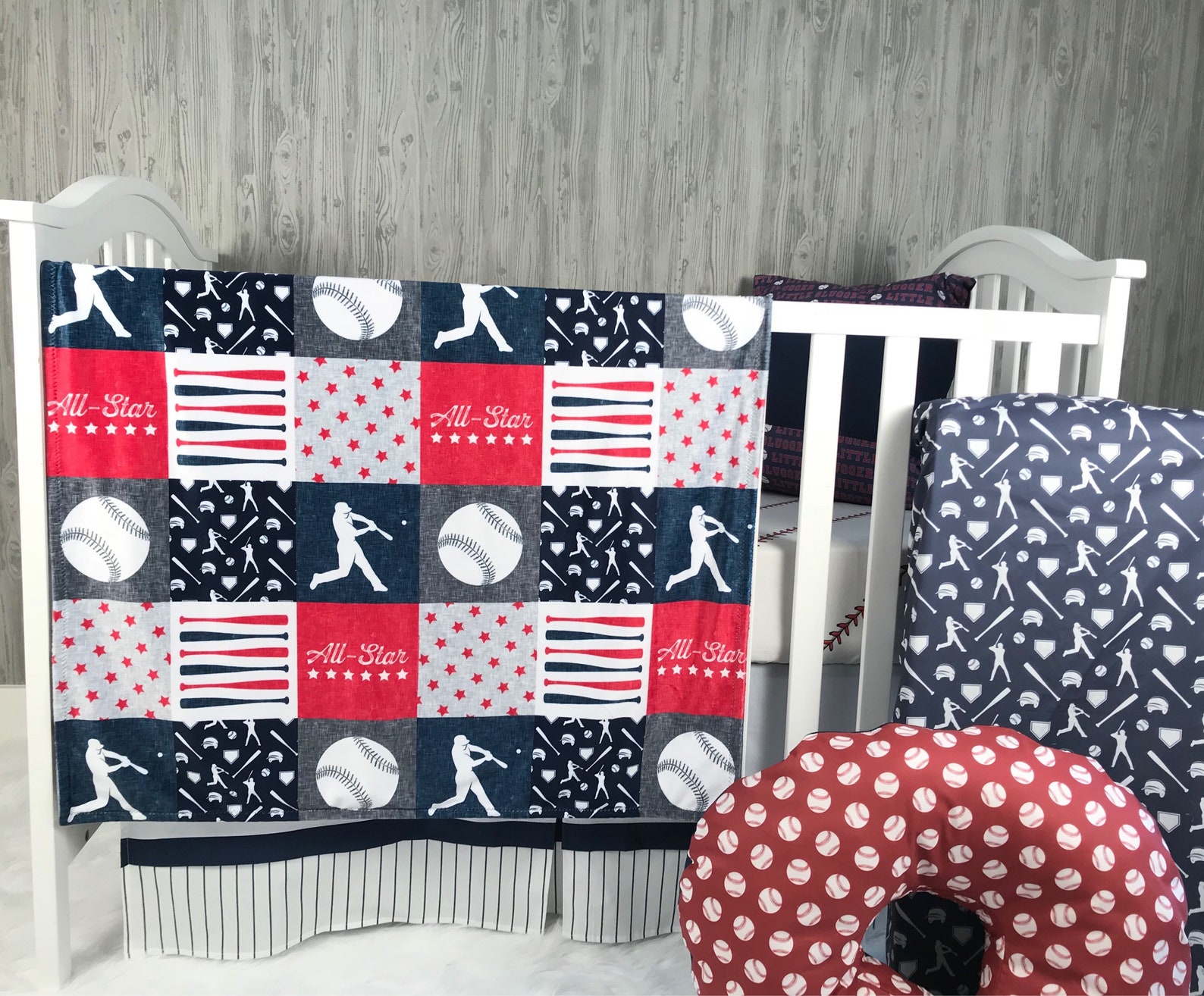 Custom Made Baby Bedding Baseball Ball Home Run Crib | Etsy