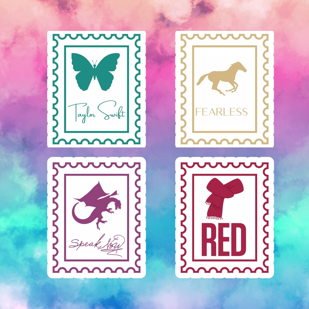 Taylor Swift Eras Themed Stamp Laminated Stickers - Waterproof and Fade ...