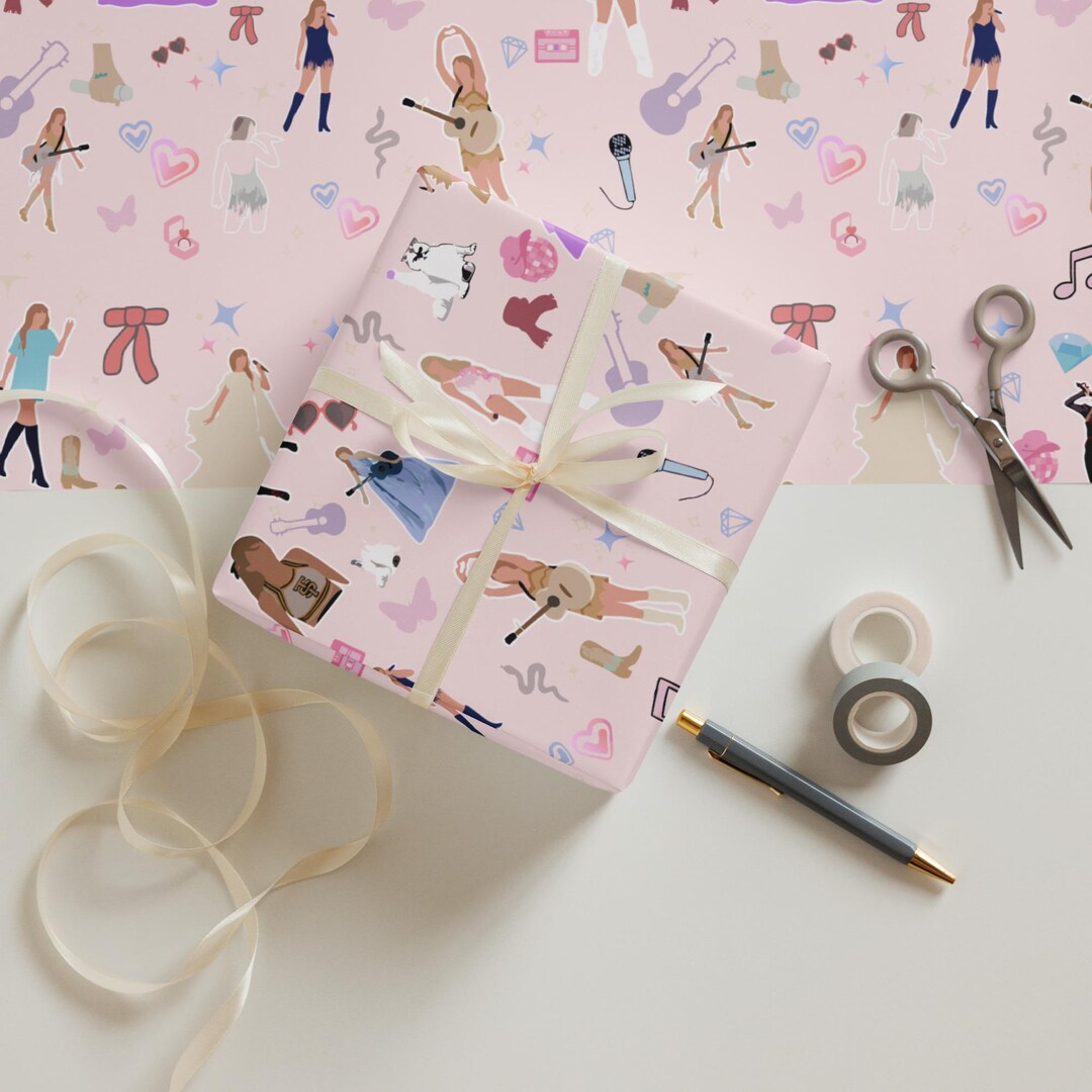 Pop Music Inspired Wrapping Paper Sheets, Gift Wrap, Custom Wrapping ...