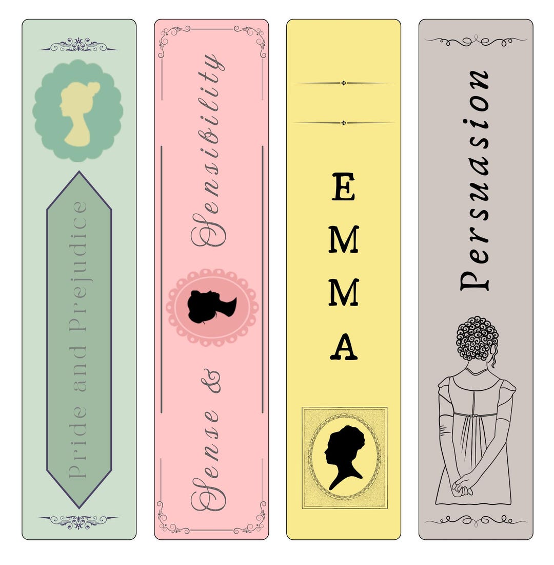 Jane Austen Book Spine Bookmarks - Etsy
