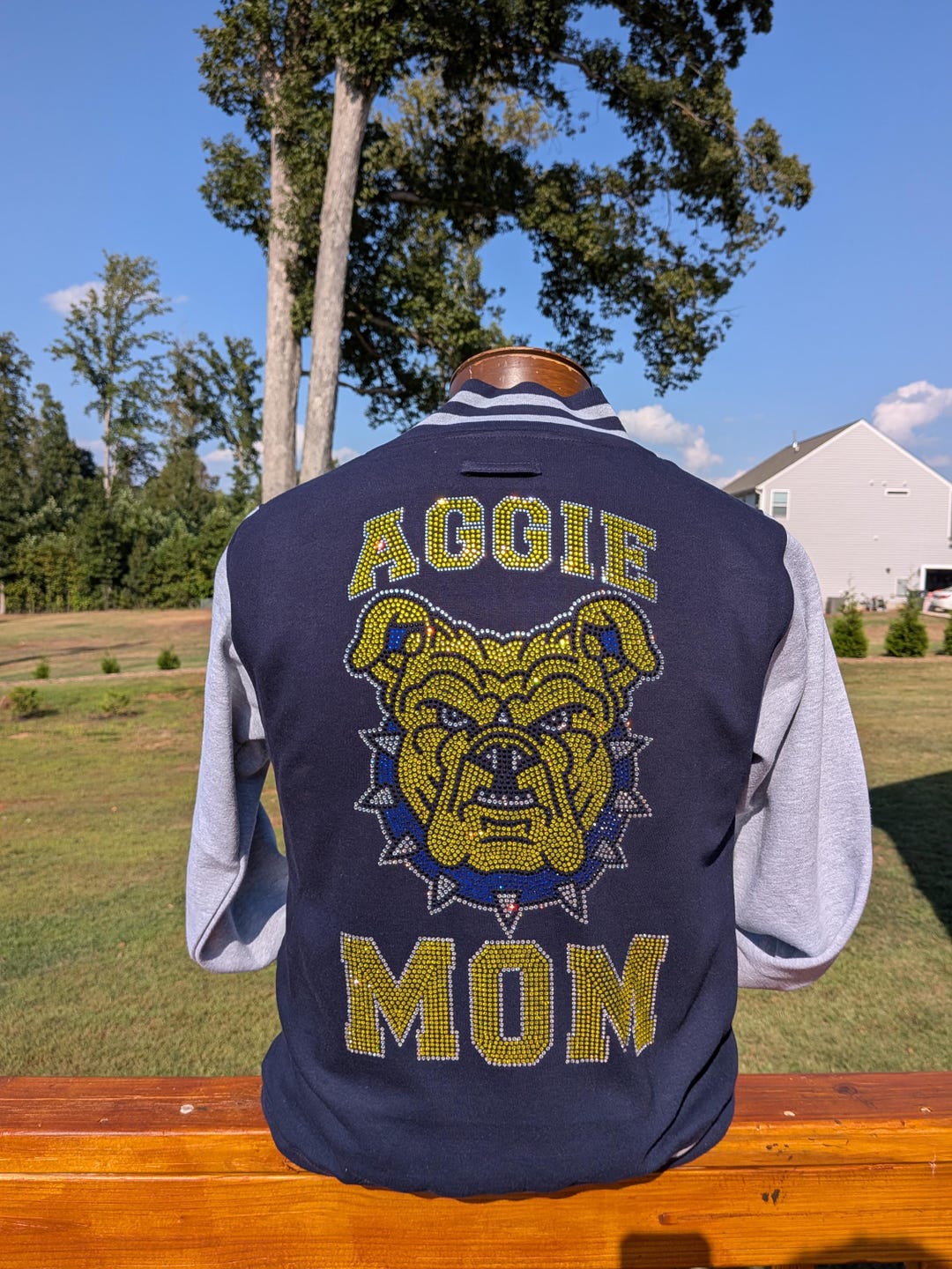 NC A&T SU Aggie Mom Rhinestone FLEECE Jacket - Etsy