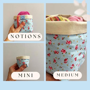 Storage Baskets , Fabric Tubs for Knitting and Crochet Projects - Sky ...