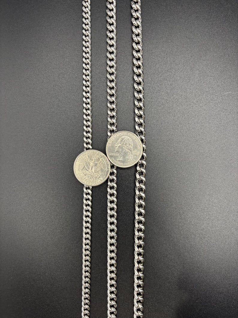 Silver Hollow Miami Cuban Chain 5.5mm-7.5mm 16-26 Inches - Etsy