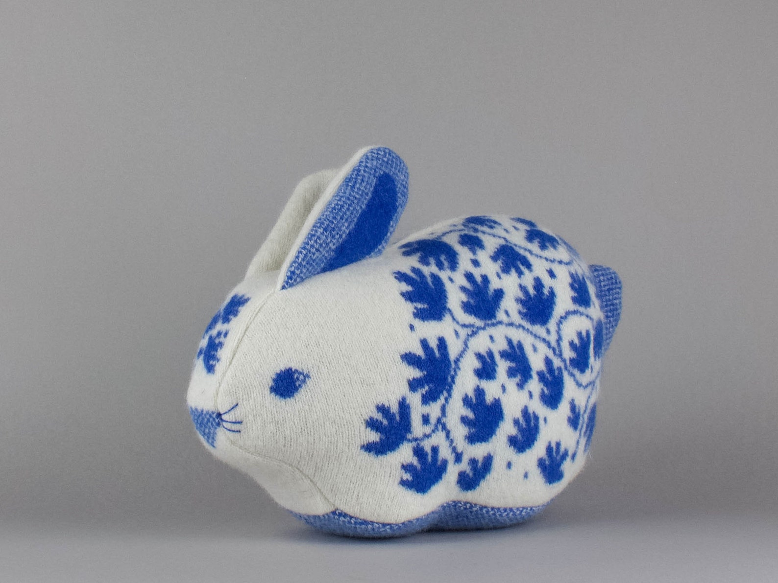 Blue China Rabbit in Knitted Lambswool | Etsy