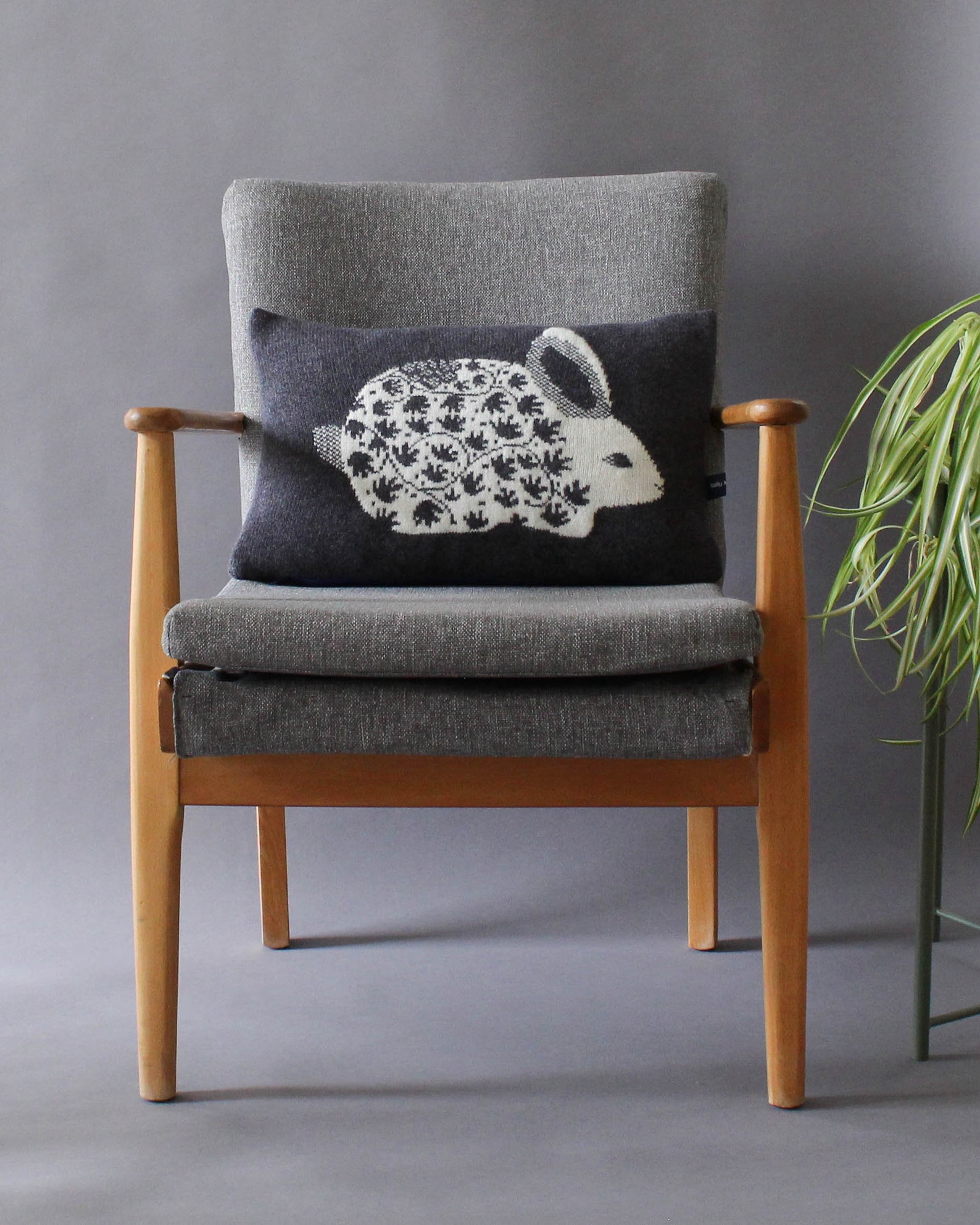 China Rabbit Cushion in Knitted Lambswool | Etsy