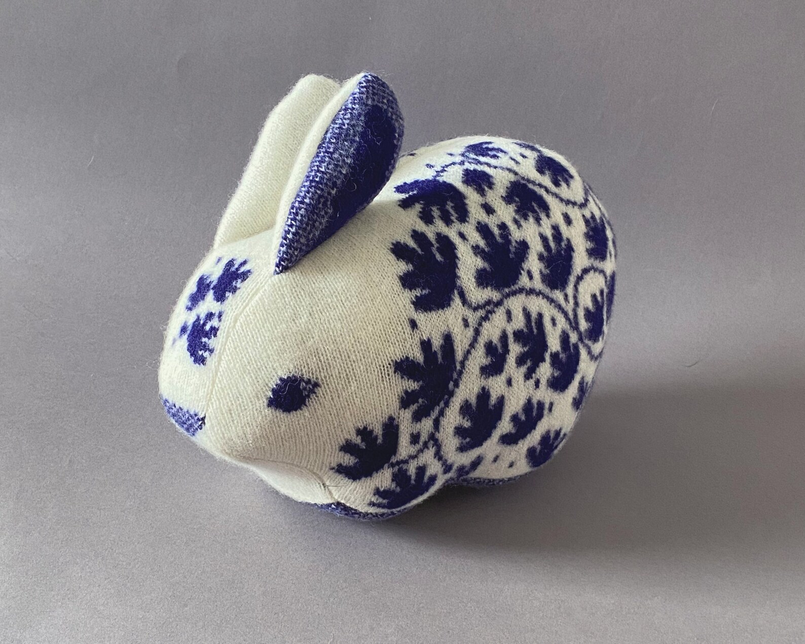 Blue China Rabbit in Knitted Lambswool - Etsy