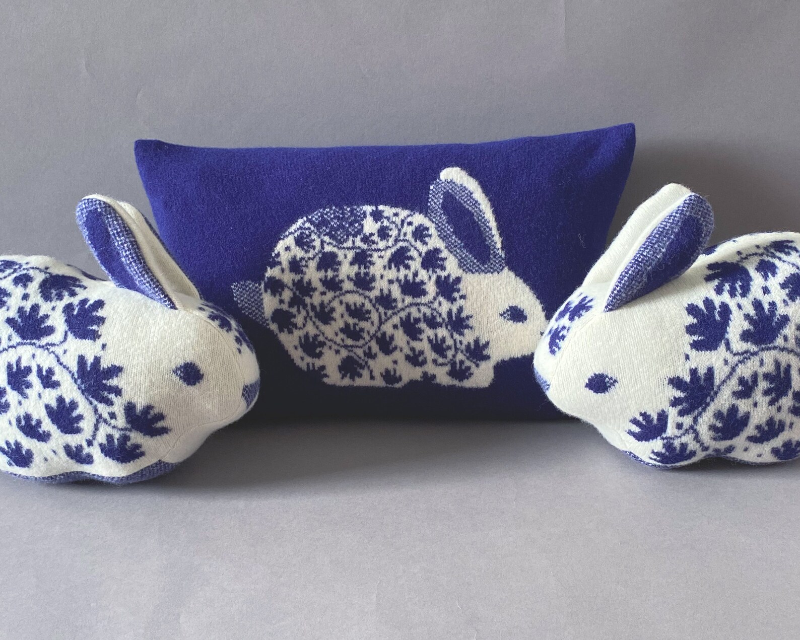 Blue China Rabbit in Knitted Lambswool - Etsy