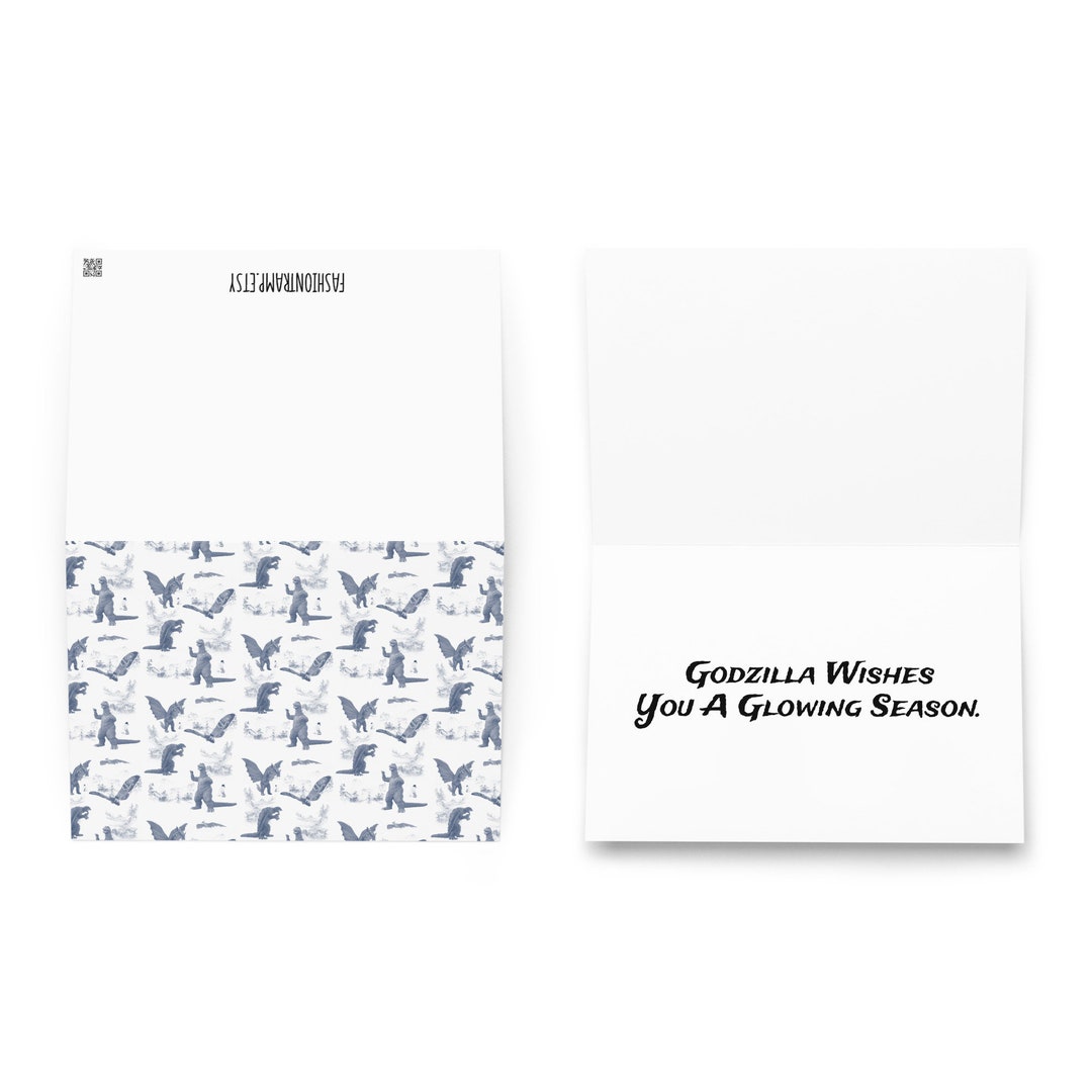 King of Monsters Holiday Greeting Card Blue Godzilla, Gamera, King ...