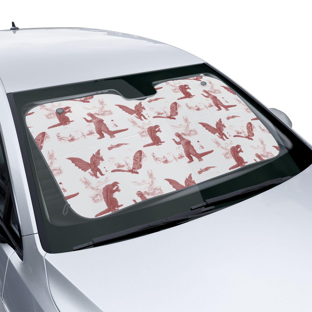 King of Monsters Car Sun Shades, Red, Godzilla, Gamera, King Ghidorah ...