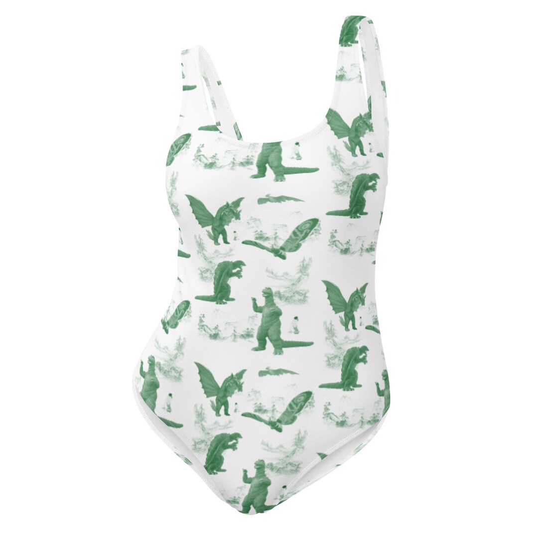 Godzilla Swimsuit One-piece, Green Godzilla Bathing Suit , Mothra, King ...