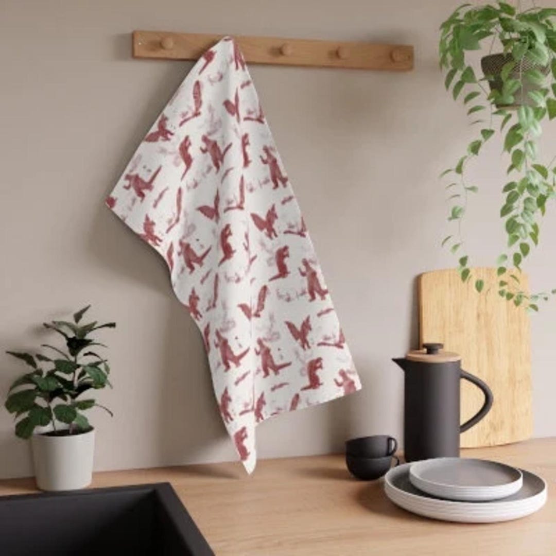 King of Monsters Kaiju Cotton Kitchen Towel, 100 % Cotton Twill Monster ...