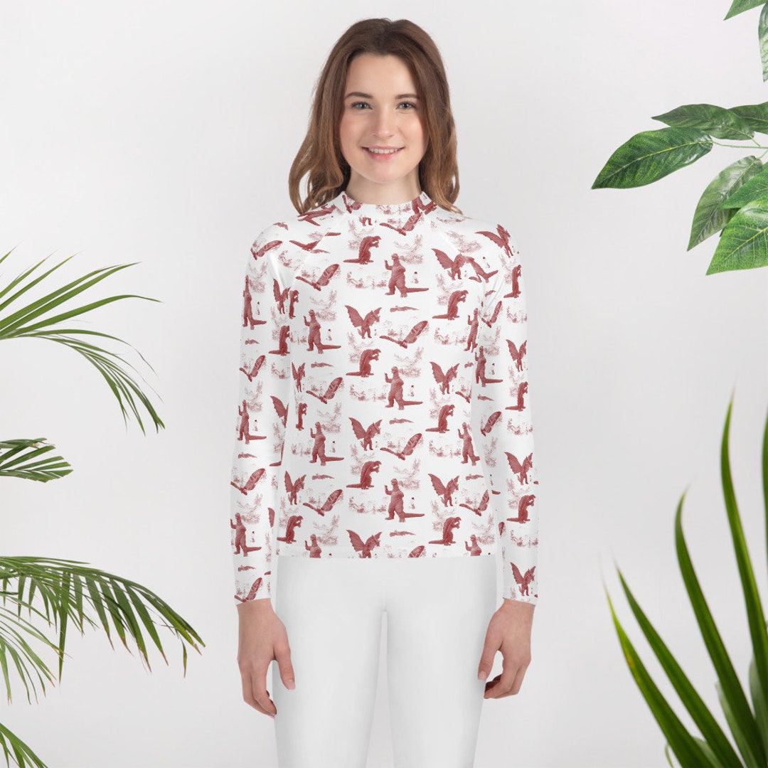 King of Monsters Youth Rash Guard Red Godzilla, Gamera, King Ghidorah ...