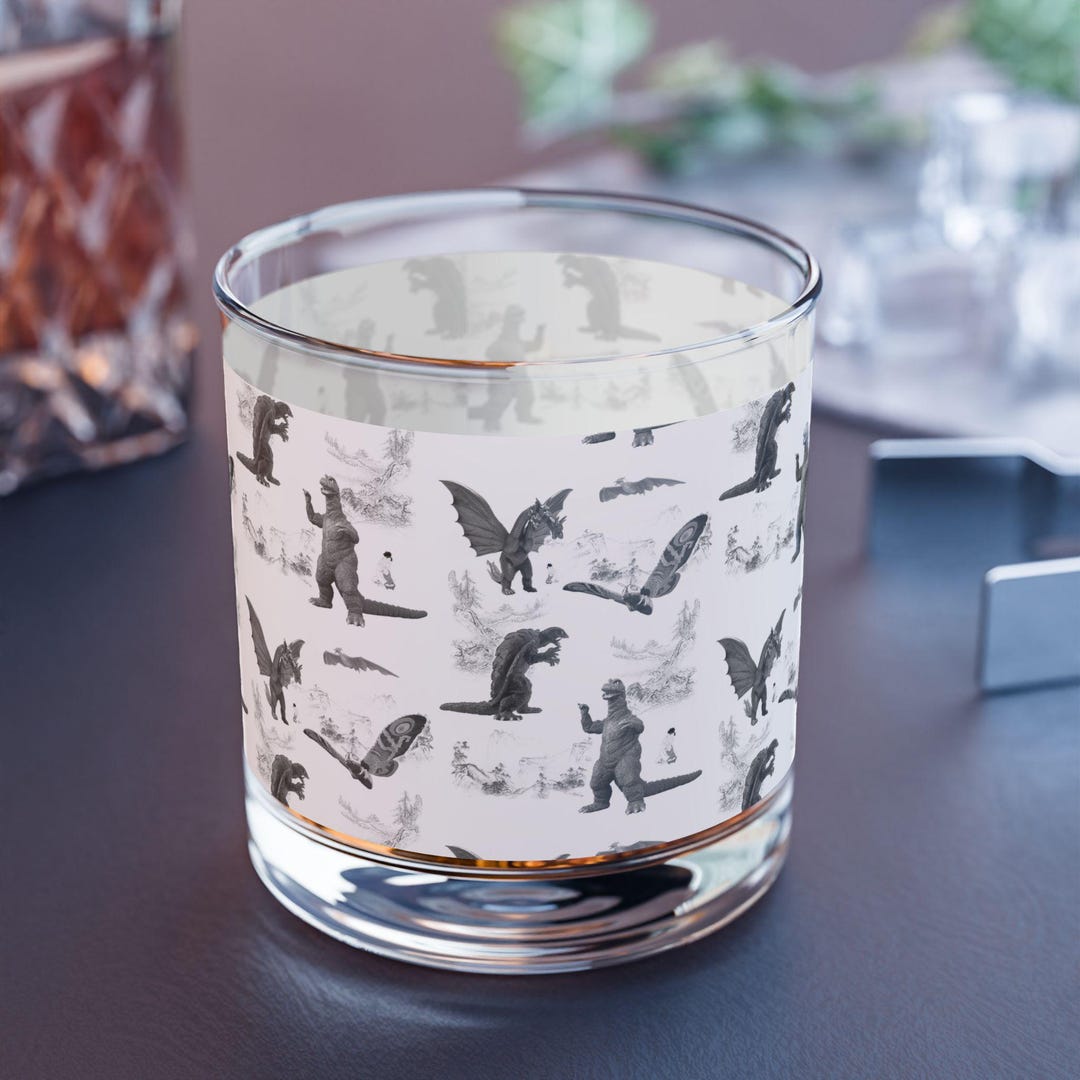 King of Monsters Rocks Glass, 10oz, Black, Godzilla, Mothra, King ...