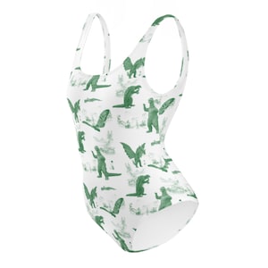 Godzilla Swimsuit One-piece, Green Godzilla Bathing Suit , Mothra, King ...