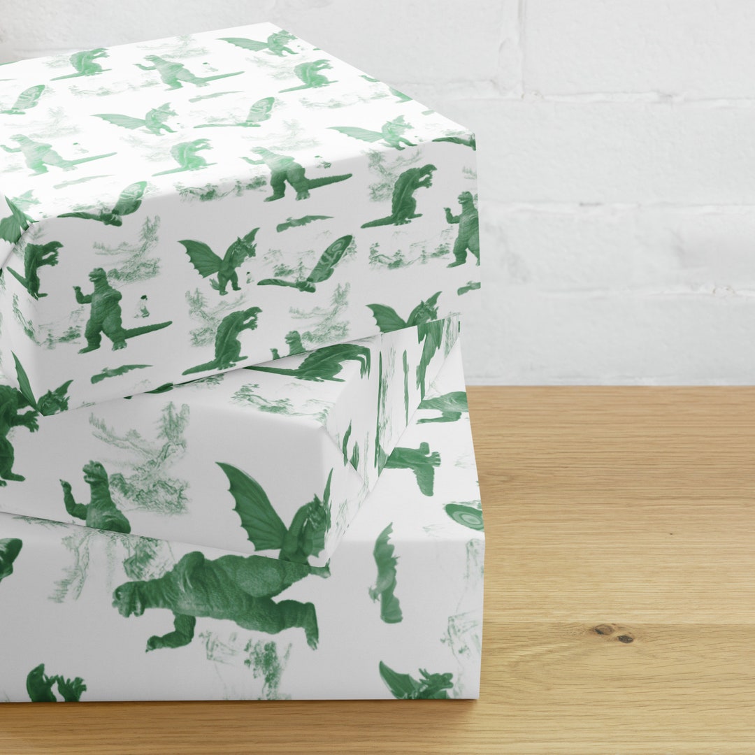 King of Monsters Wrapping Paper Sheets Set of 3 Green Godzilla, Gamera ...