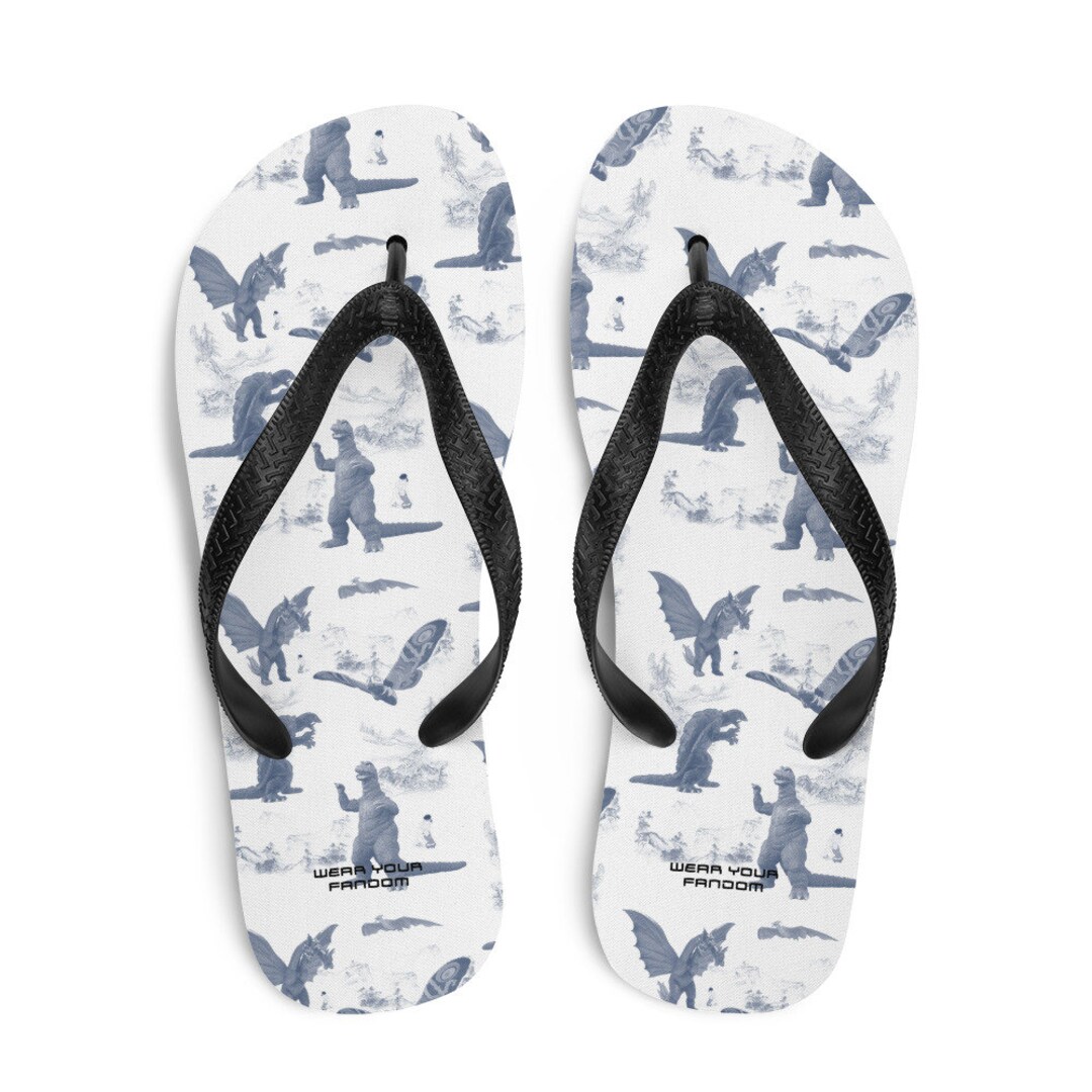 King of Monsters Flip Flops Blue Godzilla Gamera King - Etsy