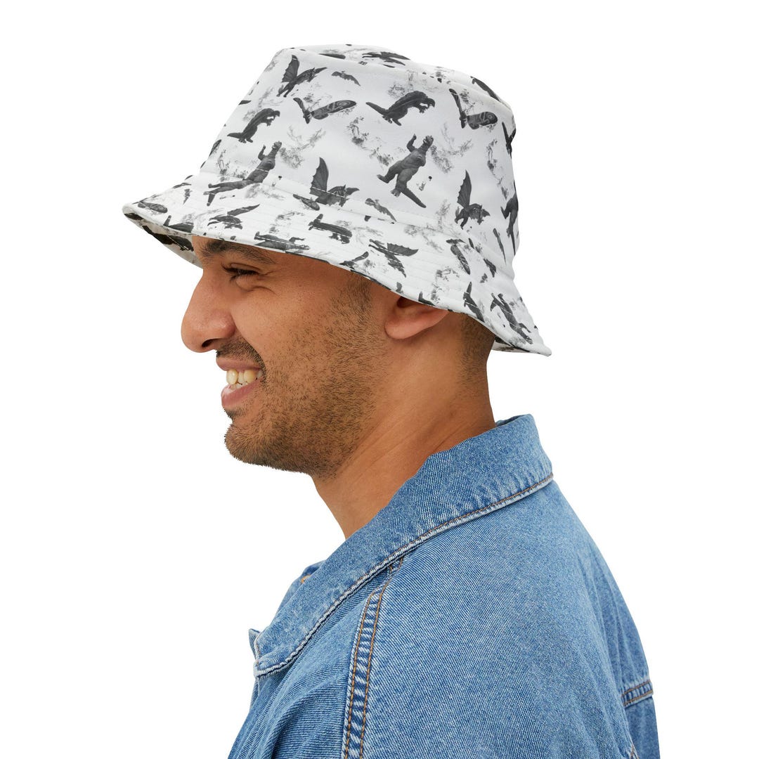 King of Monsters Bucket Hat, Black, Godzilla, Gamera, King Ghidorah ...