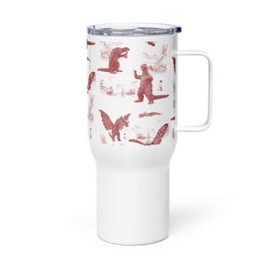 King of Monsters Travel Mug With a Handle, Red Godzilla Mothra King ...