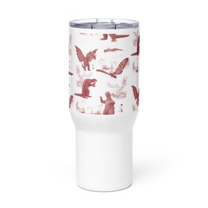 King of Monsters Travel Mug With a Handle, Red Godzilla Mothra King ...