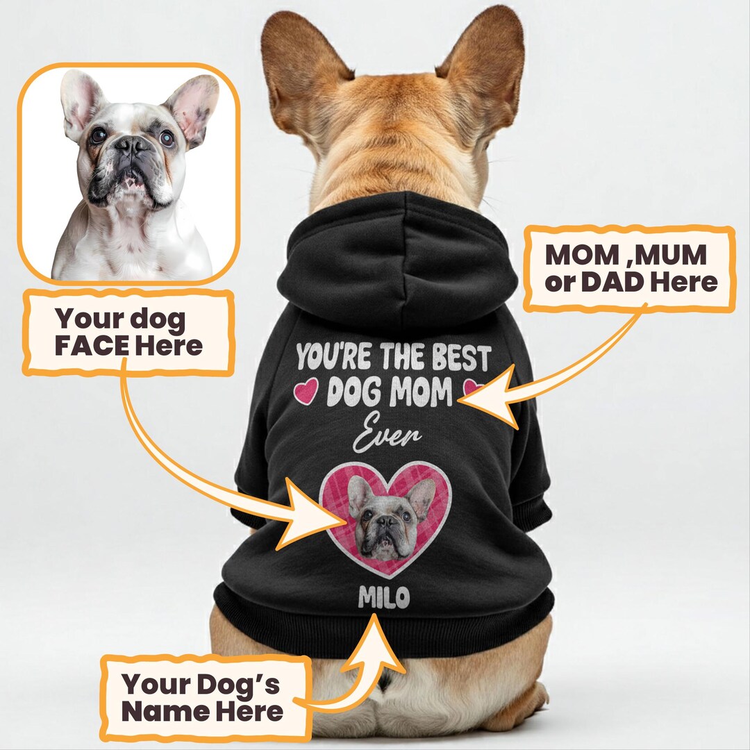 Custom Dog Sweater With Name & Photo • Personalized Printed Hoodie Gift ...