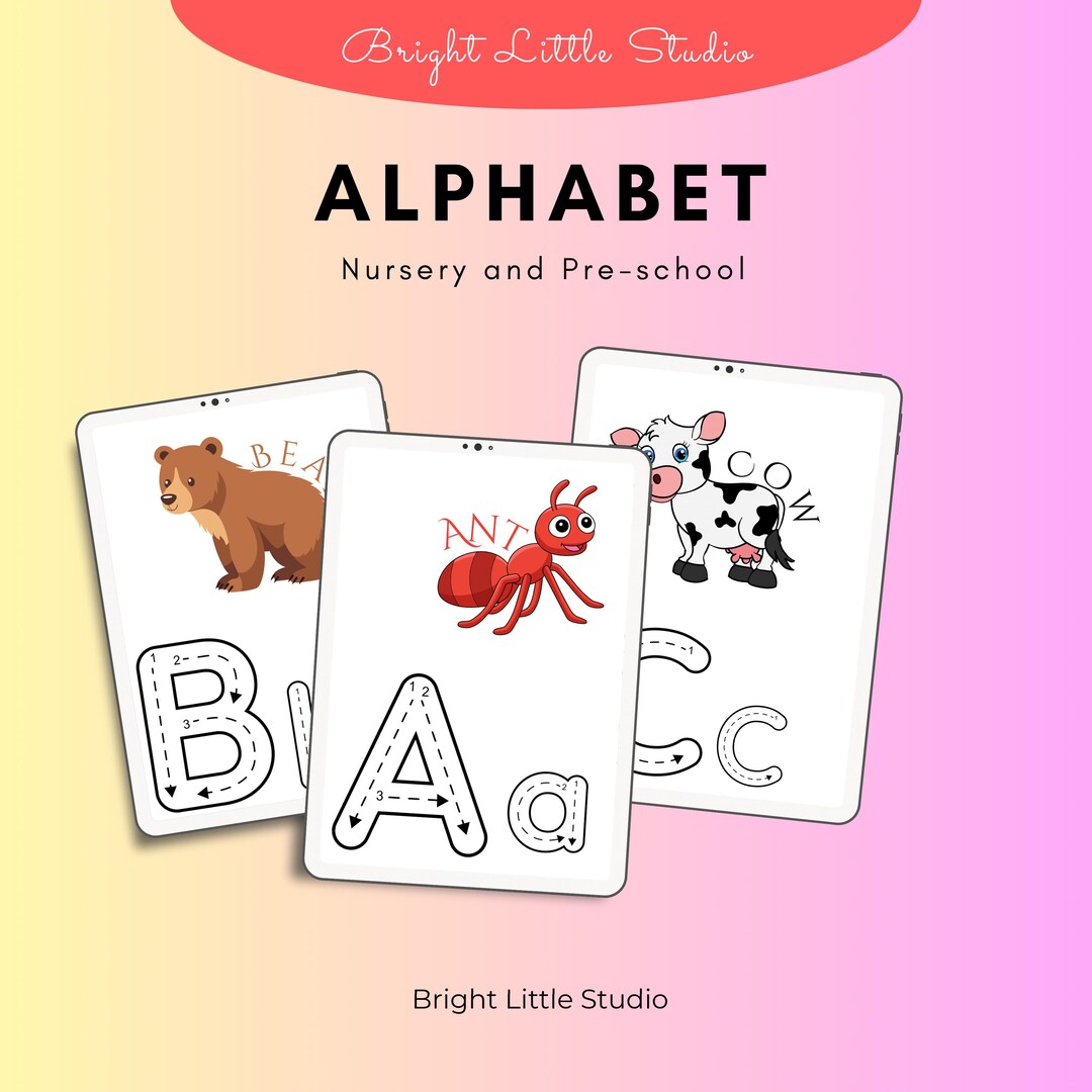 Toddler & Pre-school Alphabet Learn With Fun Animals and Tracing ...