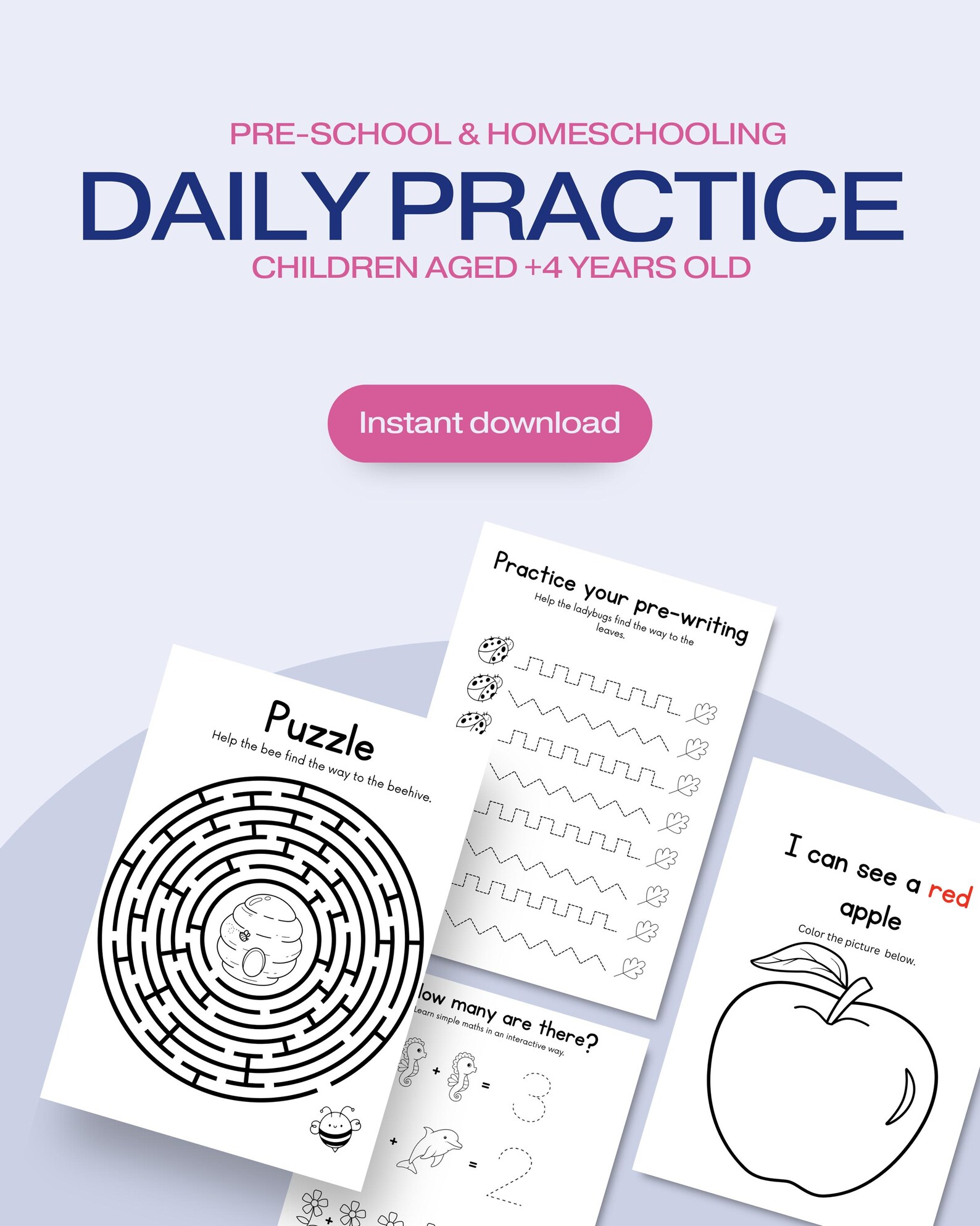 Printable Preschool Activity Book PDF | Kids Ages 4+ | Homeschool ...