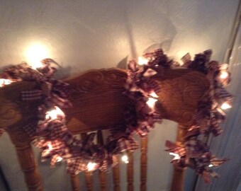 Rag Garland in Burgundy and Tan, 6 Foot, Hand Tied - Etsy