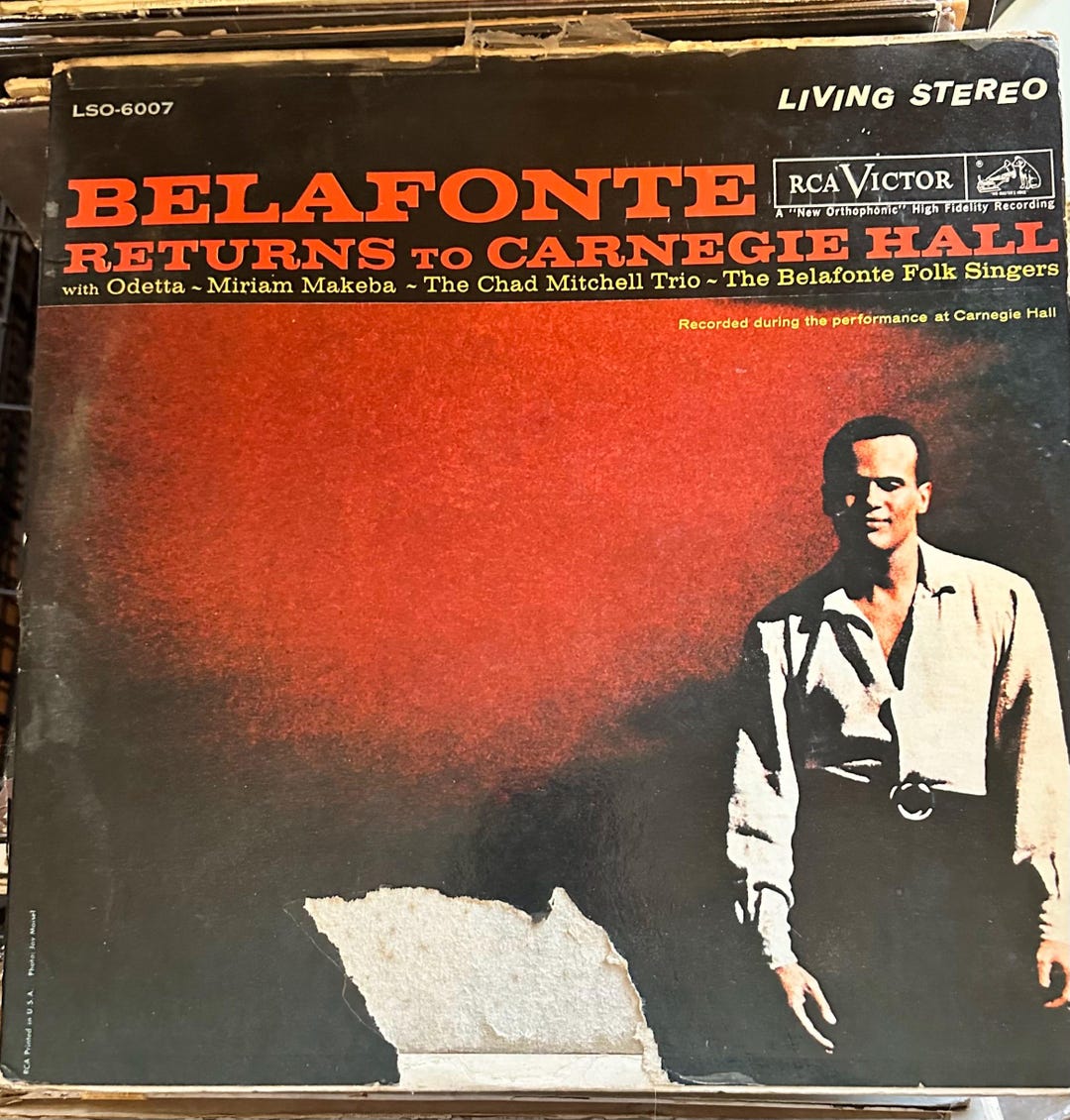 1960 Belafonte Returns to Carnegie Hall Vinyl Album - Etsy