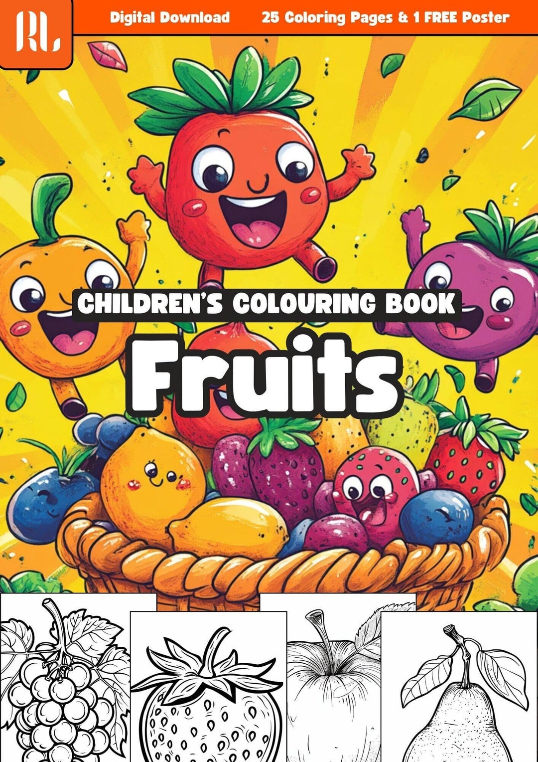 Fun & Educational Fruits Colouring Book for Kids | Early Learning ...