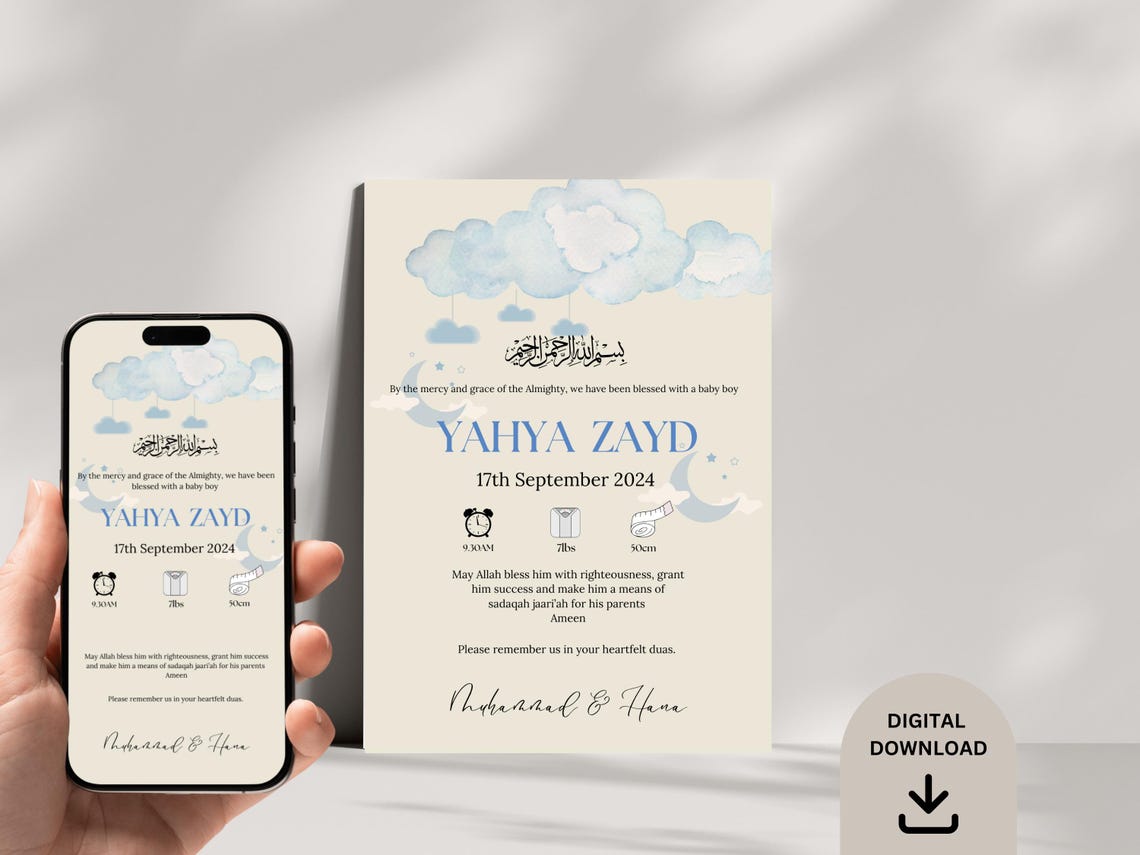 Editable Baby Announcement Template | Customizable Canva Design ...
