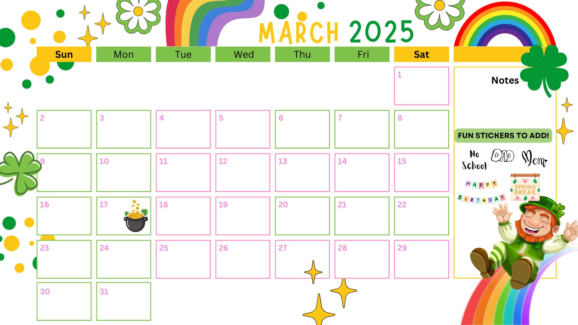 2025 Fun Design Co-parenting Calendar | Fully Editable Canva Download ...