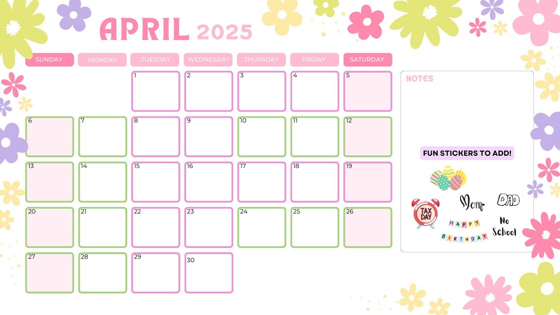 2025 Fun Design Co-parenting Calendar | Fully Editable Canva Download ...