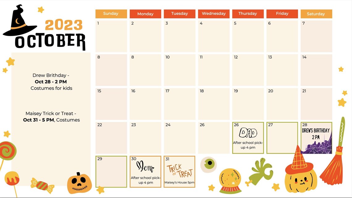 2025 Fun Design Co-parenting Calendar | Fully Editable Canva Download ...