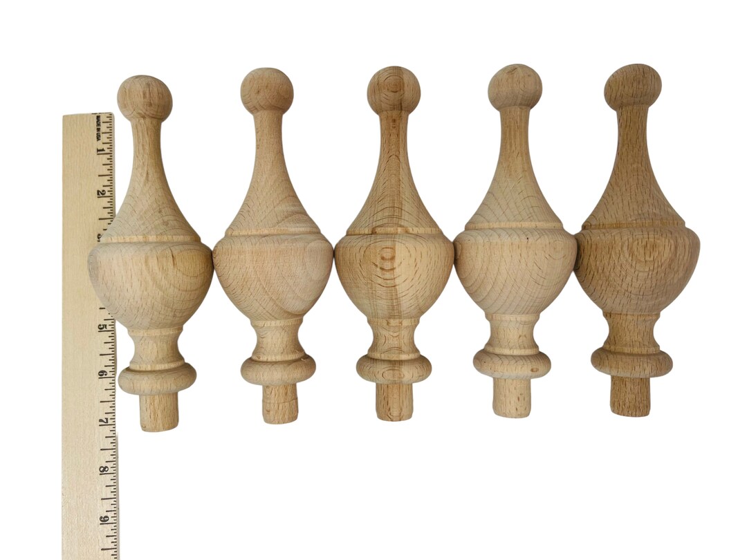 QTY 1- 7" Tall Finials, Bedpost Finial, Chair Finial, Jar Tops, Curtain ...