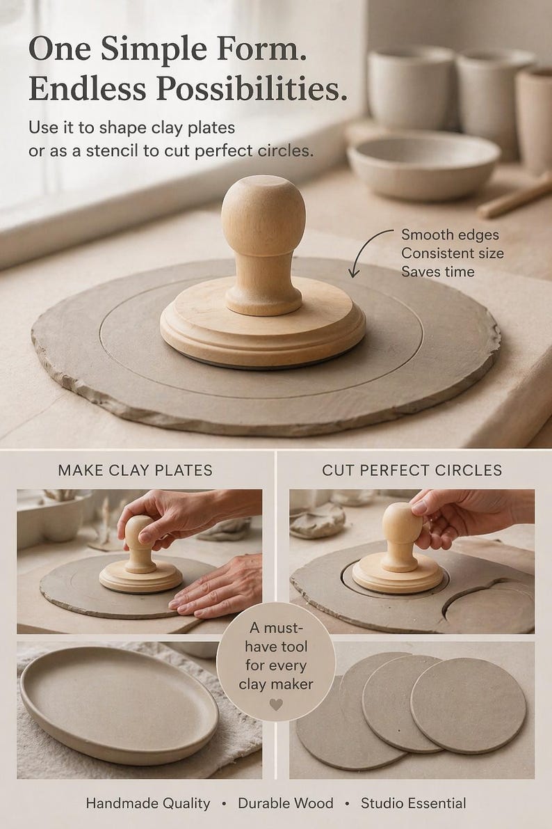 Mount for Clay Molds Wooden Clay Plate Molds With Handles Hand Building ...
