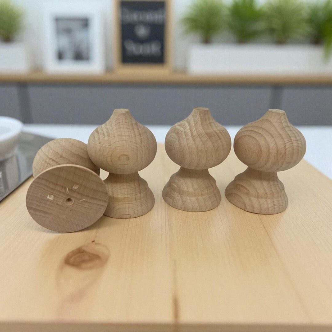 3" Wood Finials, Bedpost Finial, Chair Finial, Curtain Rod Ends ...