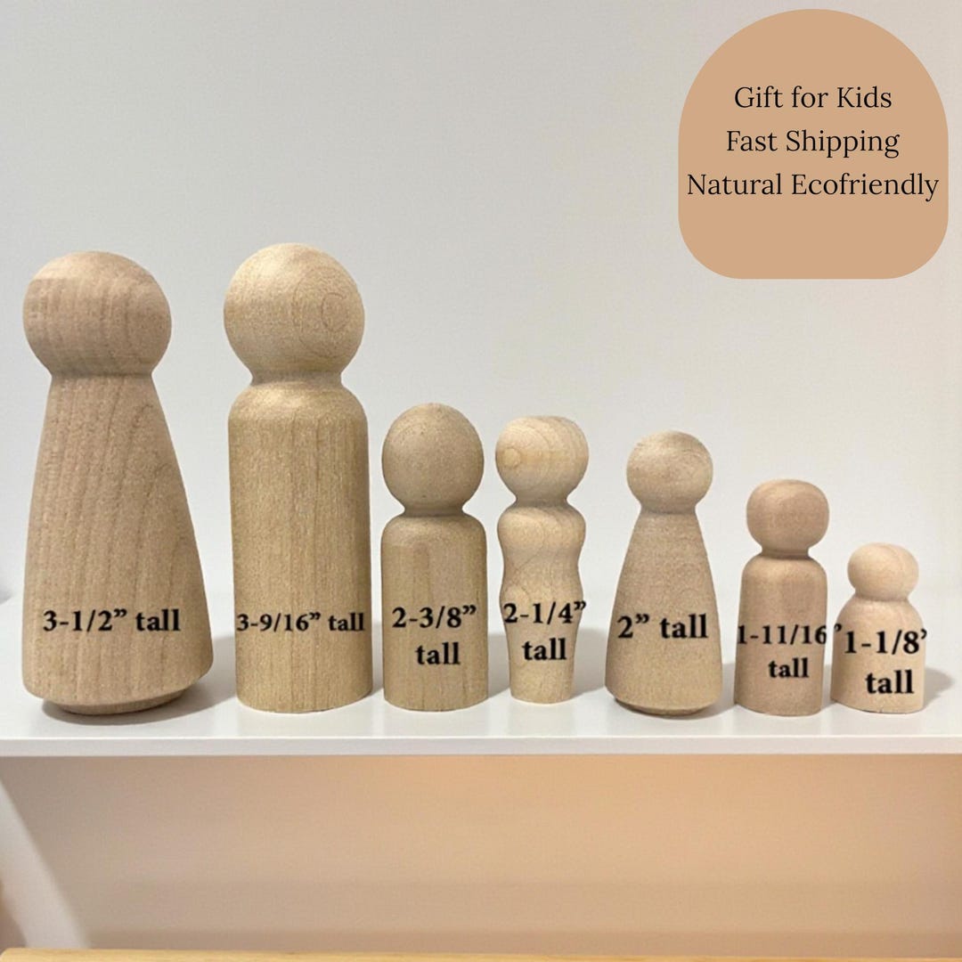Wood People Wooden Family Wood Cake Toppers Waldorf Kids Play DIY Wood ...
