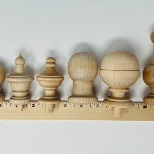 Wooden Finials Decorative Accents Wood Finial Furniture Curtain Rod ...