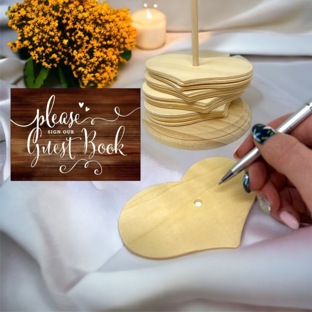 Wedding Guestbook Signing, Wood Hearts, Alternative Guestbook Signing ...