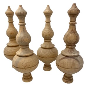 QTY 1- 8" Wood Finials, Bedpost Finial, Chair Finial, Jar Tops, Curtain ...