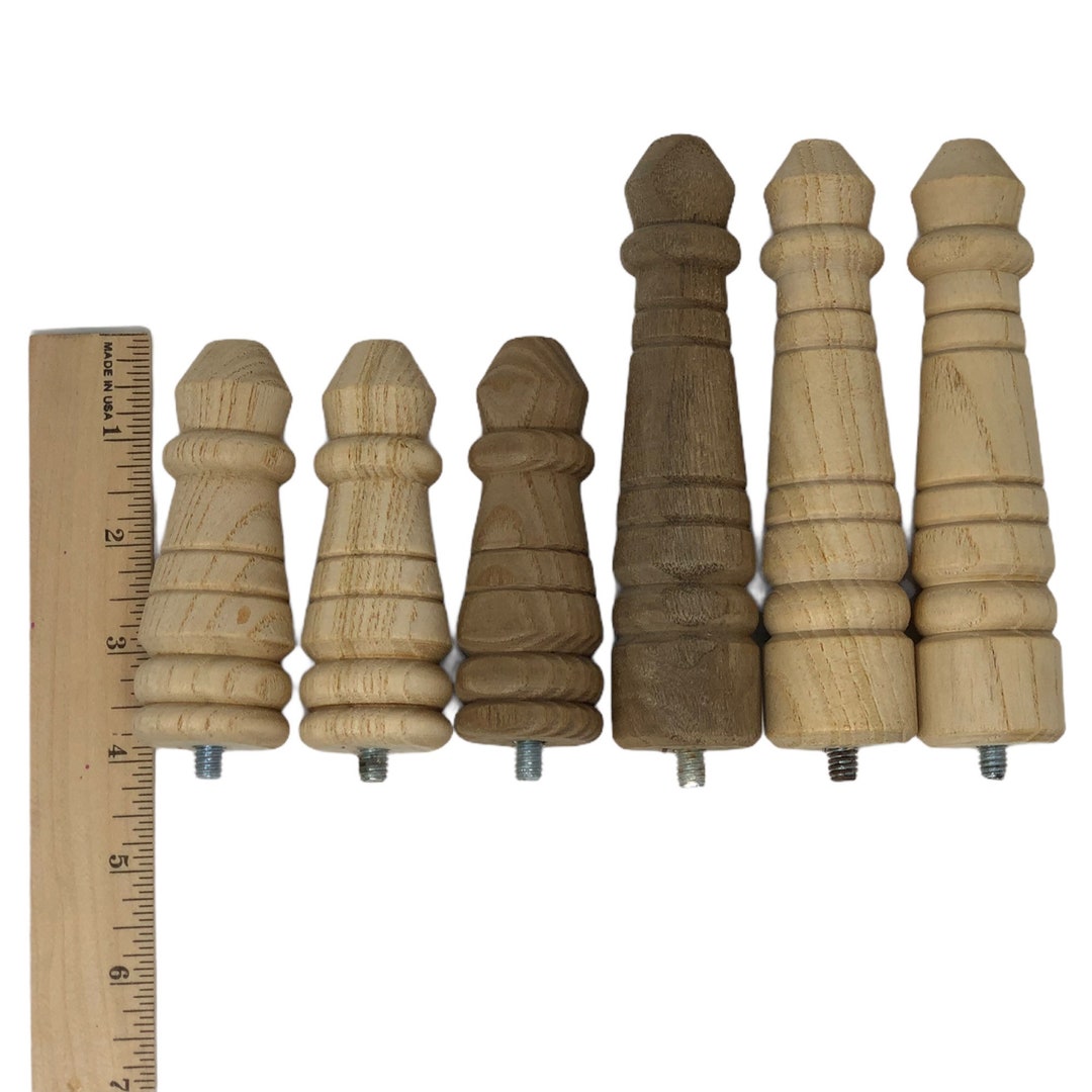 Wood Round Table Leg Finials Wood Hardware Risers Lighthouse Craft ...