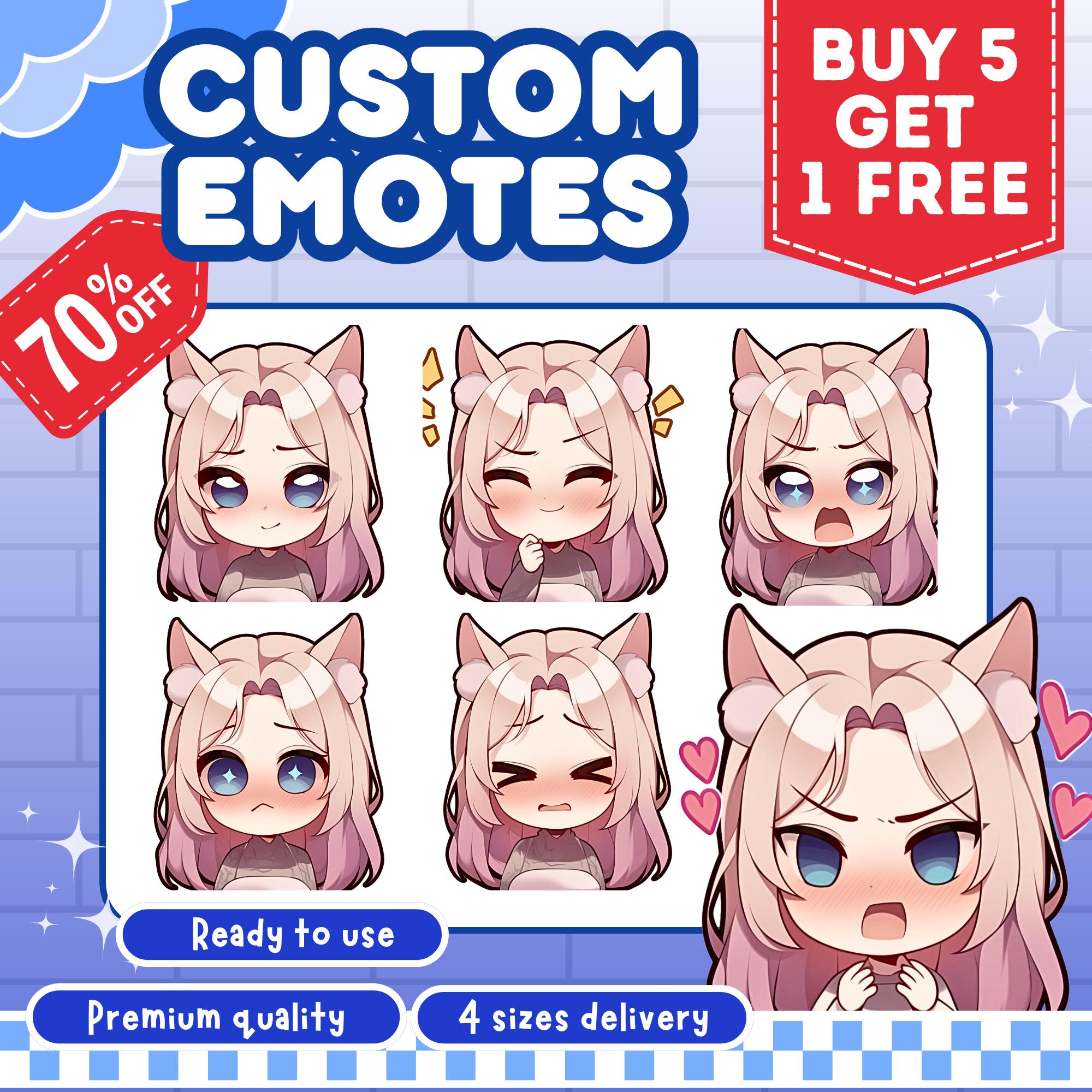 Custom Vtuber Emotes, Twitch Emotes, Twitch Emote for Streamer, YCH ...