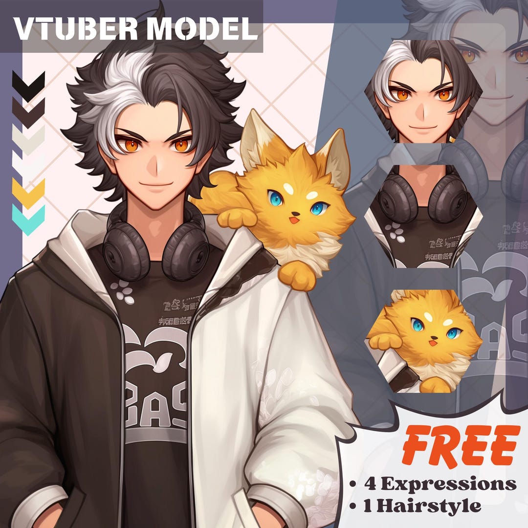 Custom Live2d Vtuber Commission, Custom Vtuber Male, Vtuber Assets ...