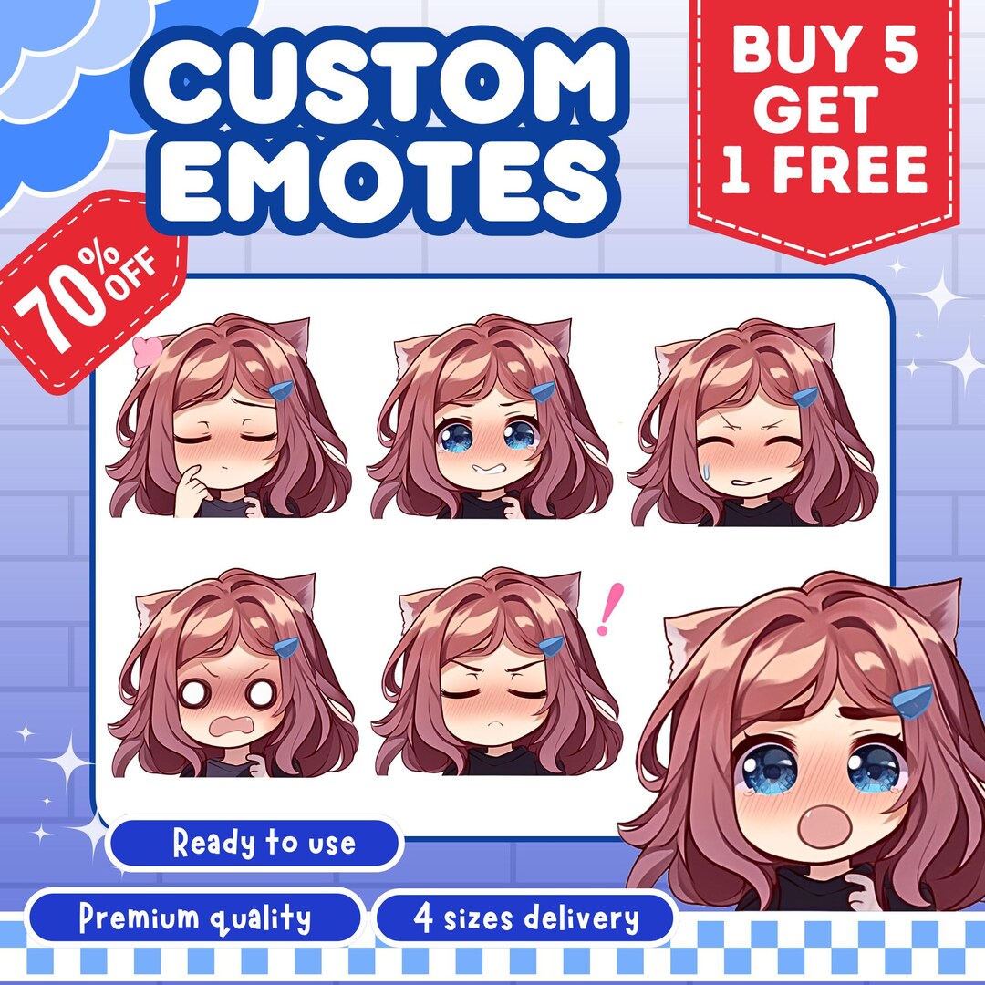 Custom Vtuber Emotes, Twitch Emotes, Twitch Emote for Streamer, YCH ...