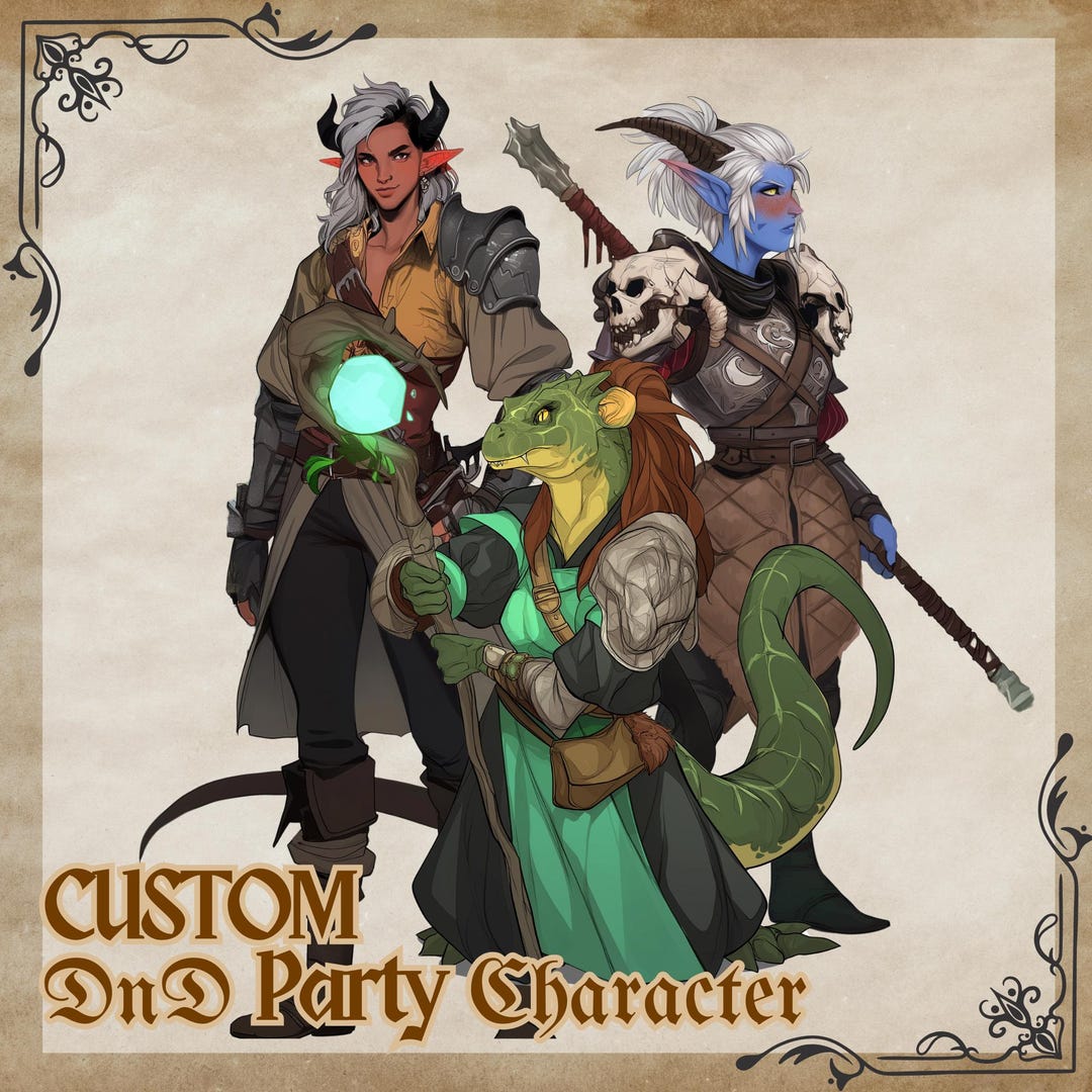 Custom Dnd Party, Dnd Party Commission, Dnd Campaign Art, Dnd Gifts ...