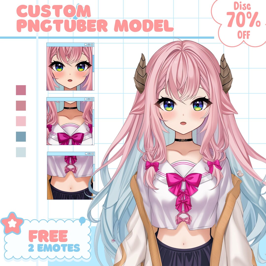 CUSTOM PNGTUBER, Pngtuber, Pngtuber Character, Pngtuber Commissions ...