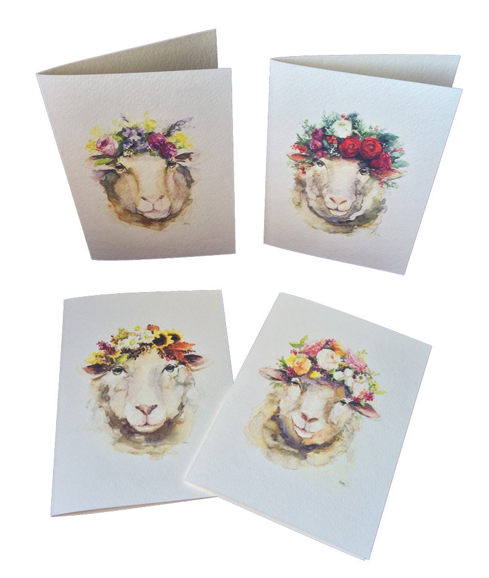 Sheep Seasons Note Cards - Etsy